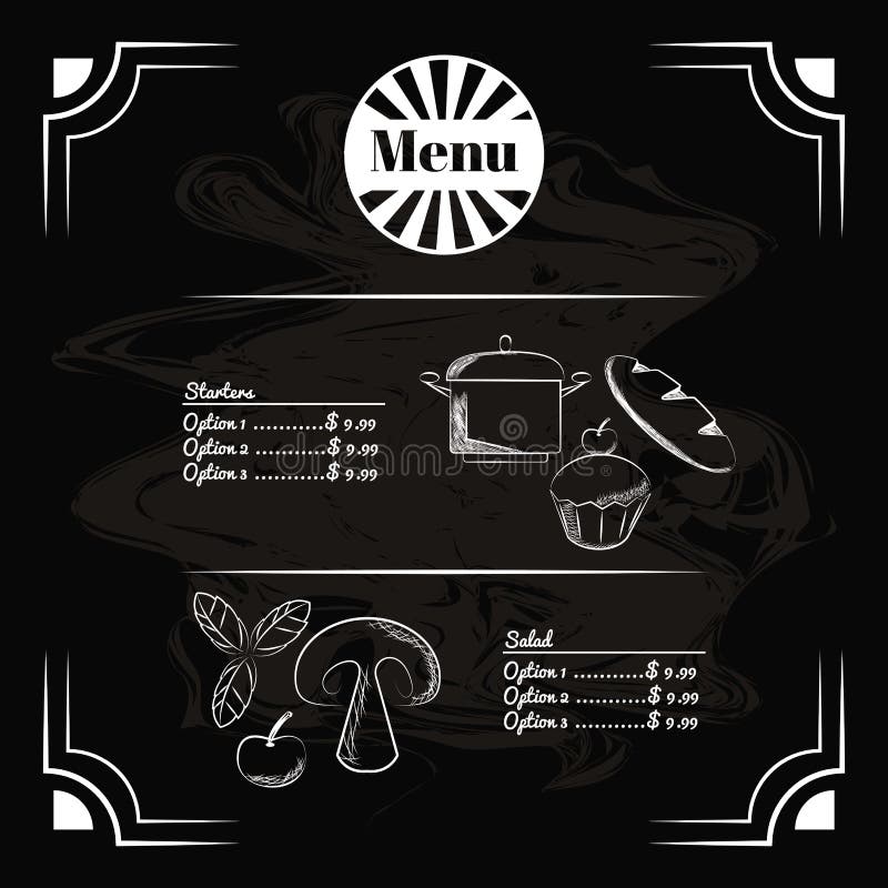 Menu and restaurant design stock vector. Illustration of lunch - 65829897