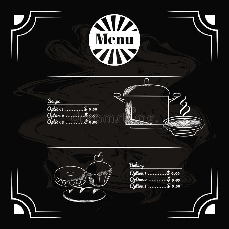 Menu and restaurant design stock vector. Illustration of lunch - 65829897
