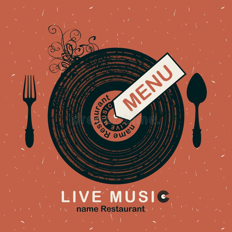 Menu Restaurant with Live Music Stock Vector - Illustration of lunch ...