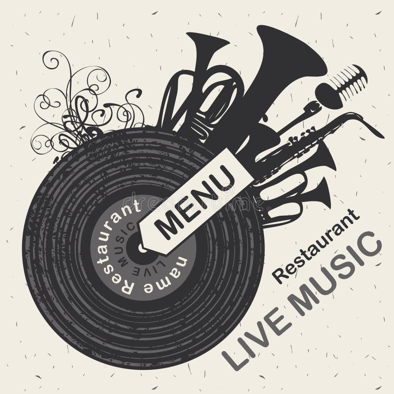 Menu Restaurant with Live Music Stock Vector - Illustration of banner ...