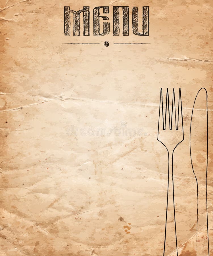 Menu of Restaurant on the Old Paper Background Stock Illustration ...