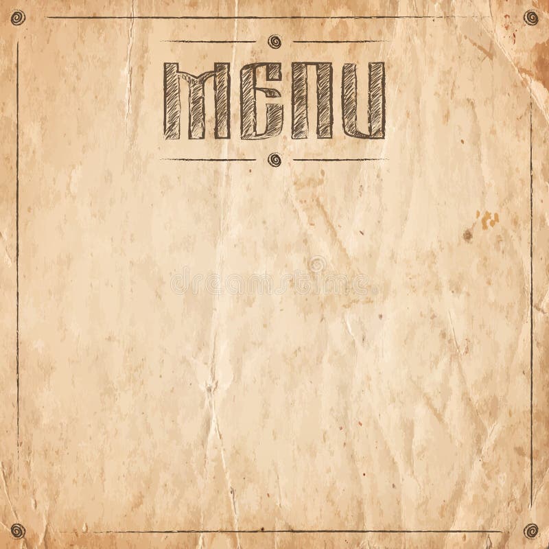 Menu of Restaurant on the Old Paper Background Stock Illustration ...