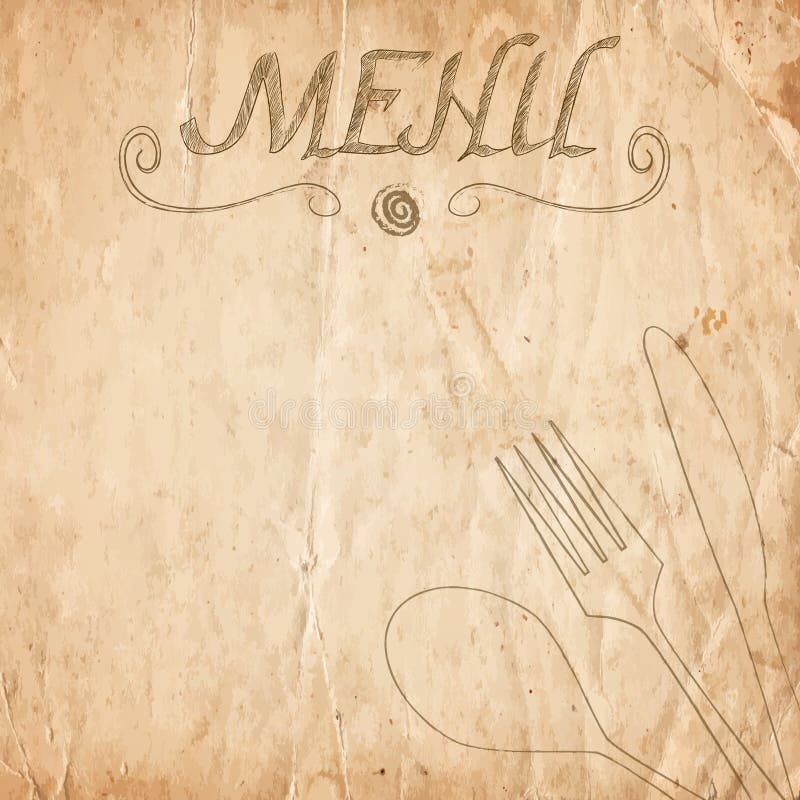 Menu of Restaurant on the Old Paper Background Stock Illustration ...