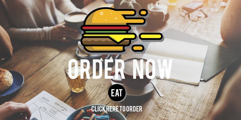 Menu Restaurant Order Now Online Burger Fast Food Concept Stock Image ...