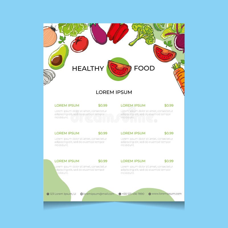 Menu Restaurant Templates with Vegetables Stock Vector - Illustration ...