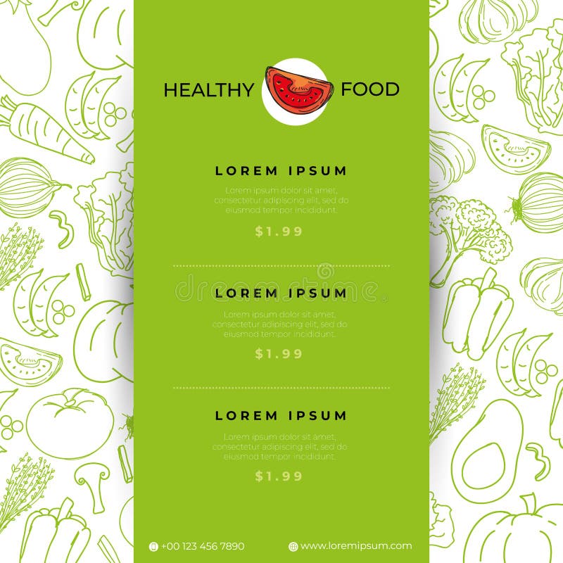 Menu Restaurant Templates with Vegetables Stock Vector - Illustration ...