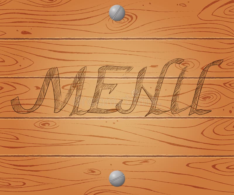Menu of Restaurant on Wooden Texture Background Stock Illustration ...