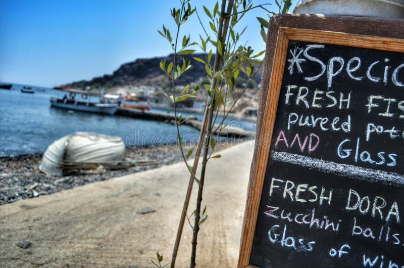 Menu by the sea. stock image. Image of holiday, menu - 69543035