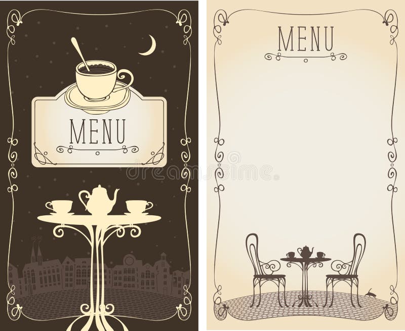 Menu with moon at night stock vector. Illustration of coffee - 23411662
