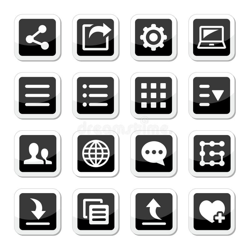 Menu Settings Tools Icons Set Stock Illustration - Illustration of ...