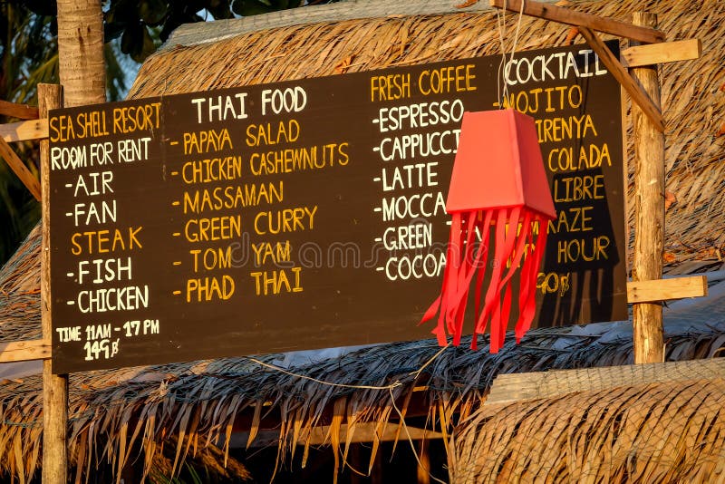 Menu Sign stock image. Image of restaurant, thai, food - 68102767