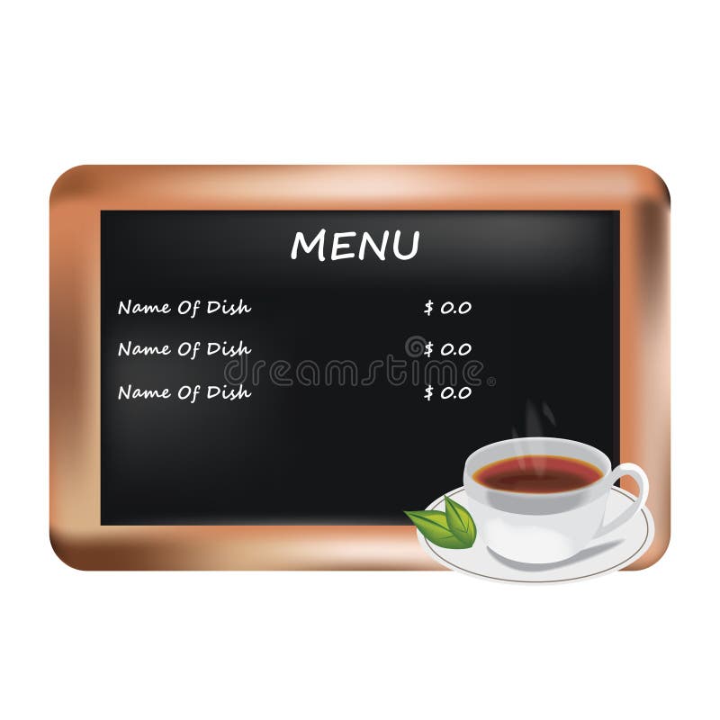 Menu on a Slate Board. Vector Illustration Decorative Design Stock ...