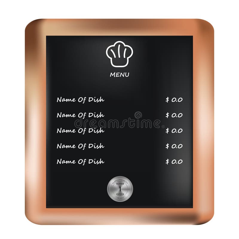 Menu on a Slate Board. Vector Illustration Decorative Design Stock ...