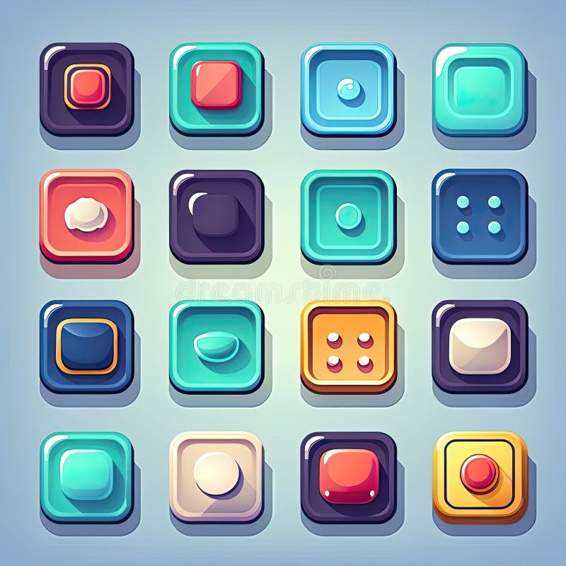Element Square Game Button Ai Generated Stock Image - Image of frame ...
