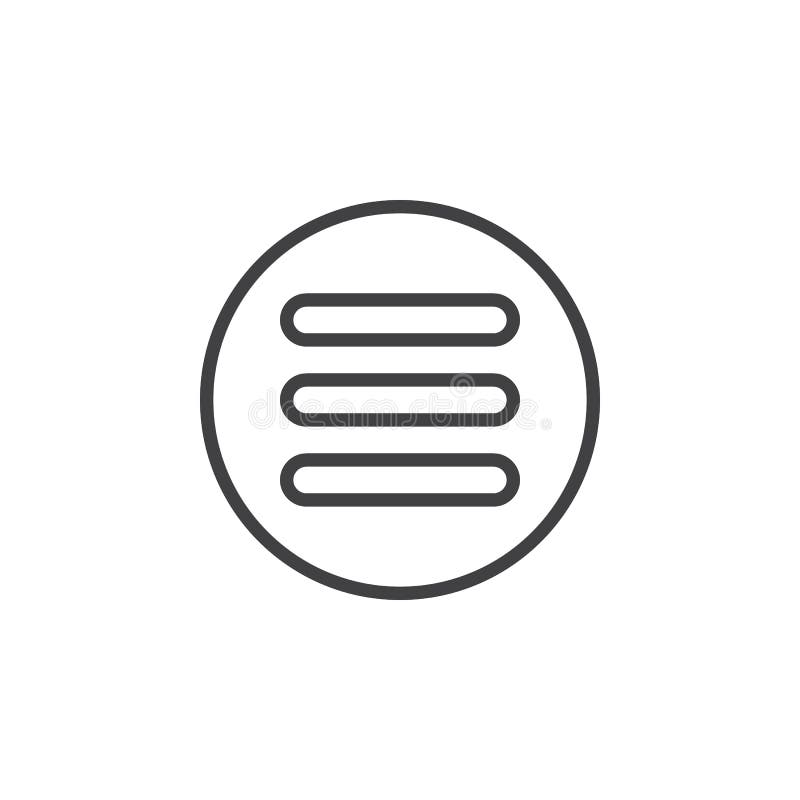 Menu Stack Circular Line Icon. Round Simple Sign Stock Vector ...