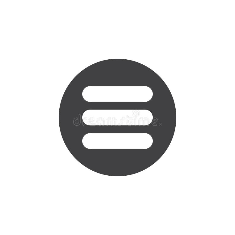 Menu Stack Flat Icon. Round Simple Button, Circular Vector Sign Stock ...