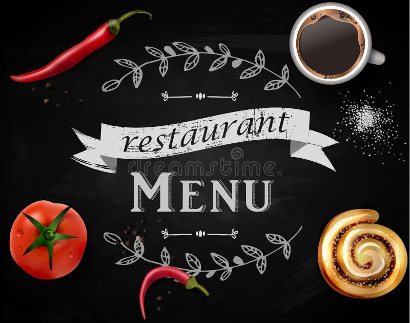 Menu sulla lavagna illustrazione vettoriale. Illustrazione di ...