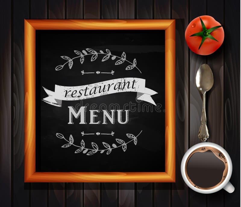 Menu sulla lavagna illustrazione vettoriale. Illustrazione di ...
