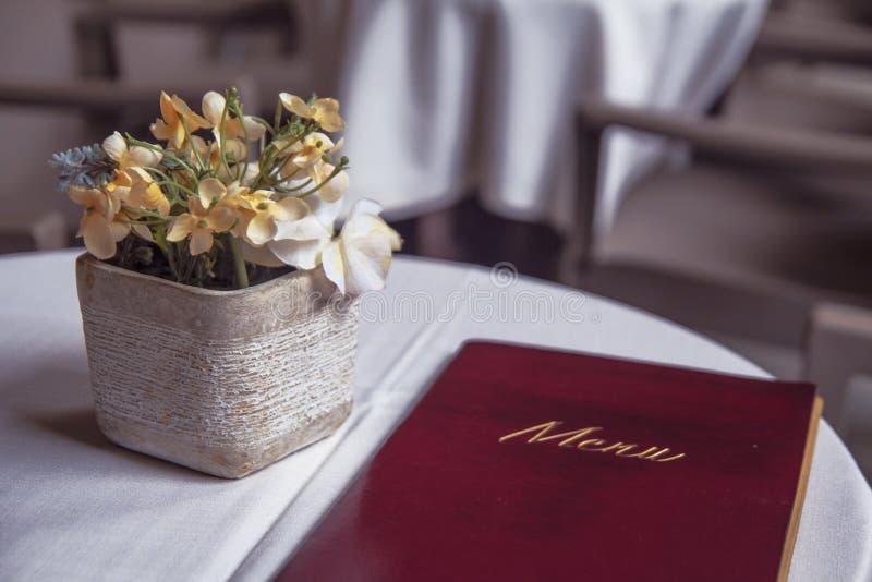 The Menu on the Table in the Cozy Restaurant Stock Photo - Image of ...