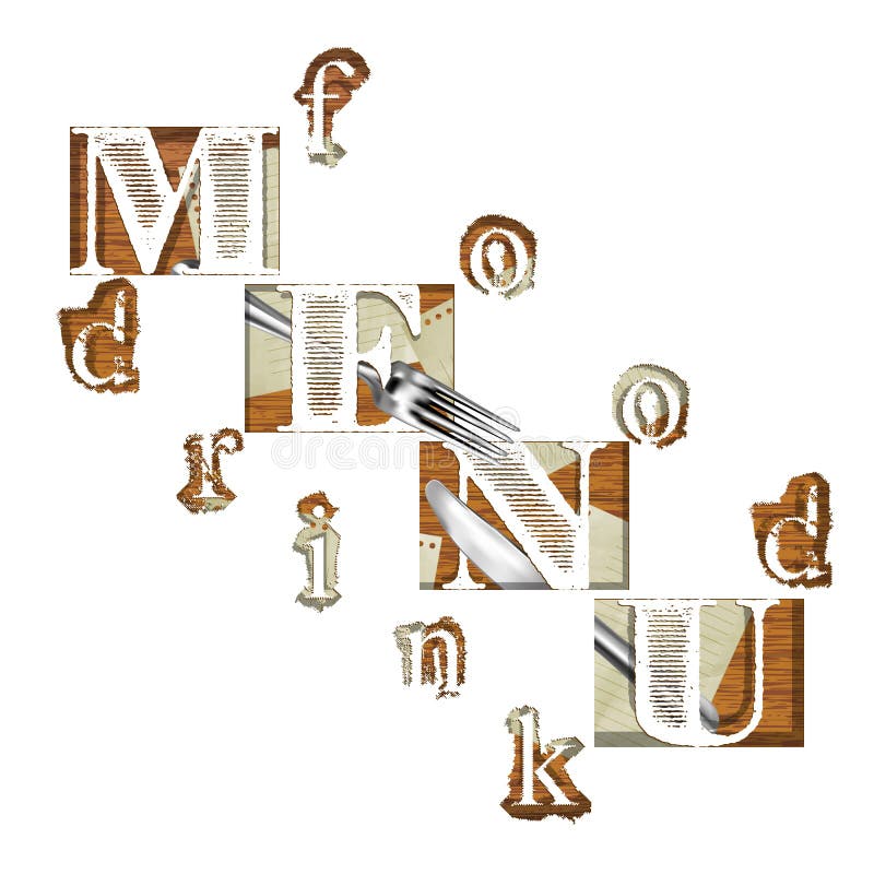 Menu Template As a Stencil on Wooden Table Stock Vector - Illustration ...