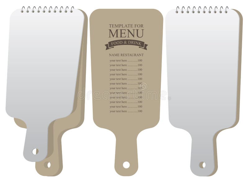 Menu Template in the Form of a Cutting Board Stock Vector ...