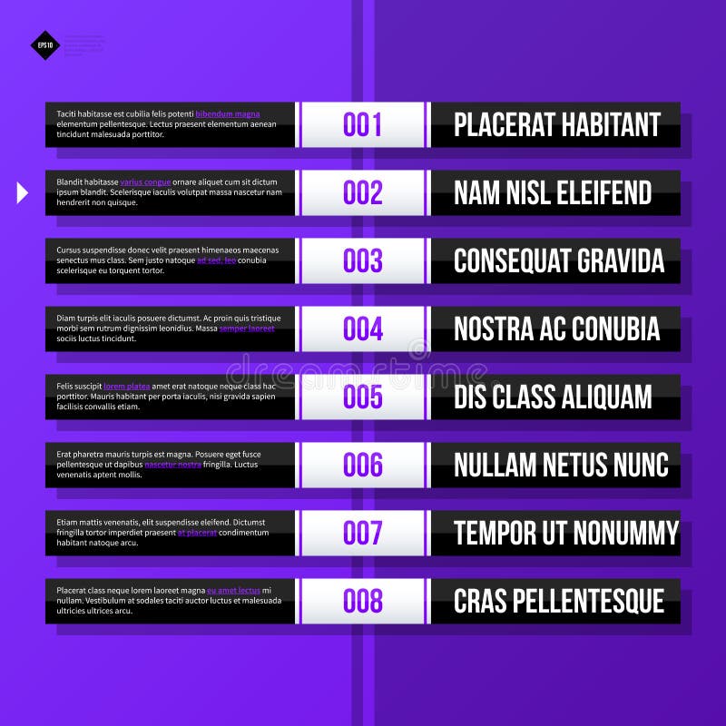Menu Template with Horizontal Options/banners. EPS10 Vector Stock ...