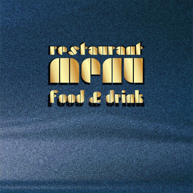 Menu Template in Jeans Style Stock Vector - Illustration of restaurant ...