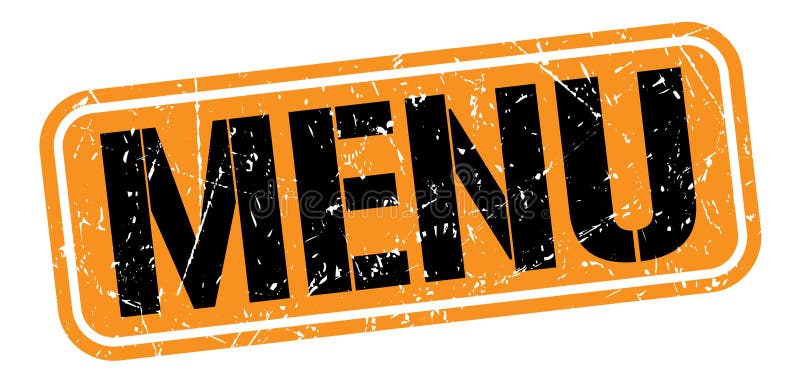 MENU Text Written on Orange-black Stamp Sign Stock Illustration ...