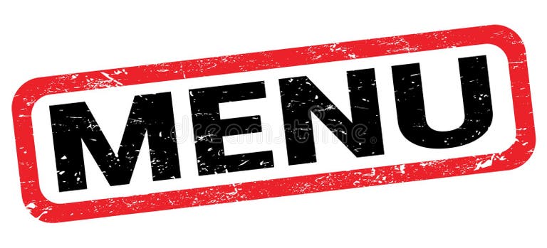 MENU Text Written on Red-black Rectangle Stamp Stock Illustration ...