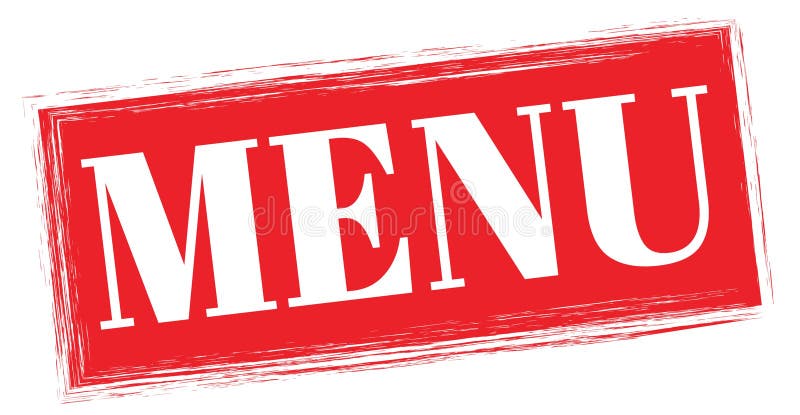 MENU Text Written on Red Stamp Sign Stock Illustration - Illustration ...