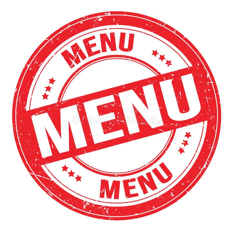 MENU Text Written on Red Round Stamp Sign Stock Illustration ...