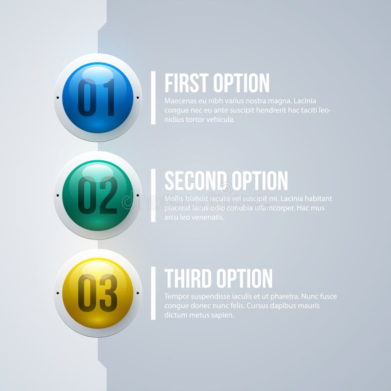 Menu with Three Colorful Spheres Stock Vector - Illustration of ...