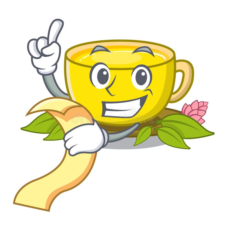With Menu Turmeric Tea in the Cartoon Shape Stock Vector - Illustration ...