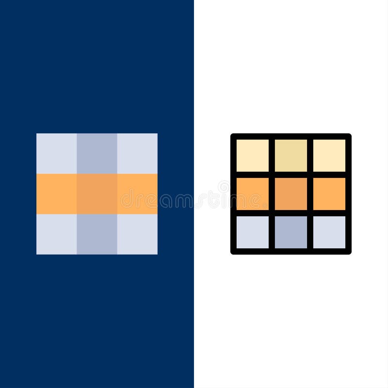 Menu, Ui, Basic Icons. Flat and Line Filled Icon Set Vector Blue ...