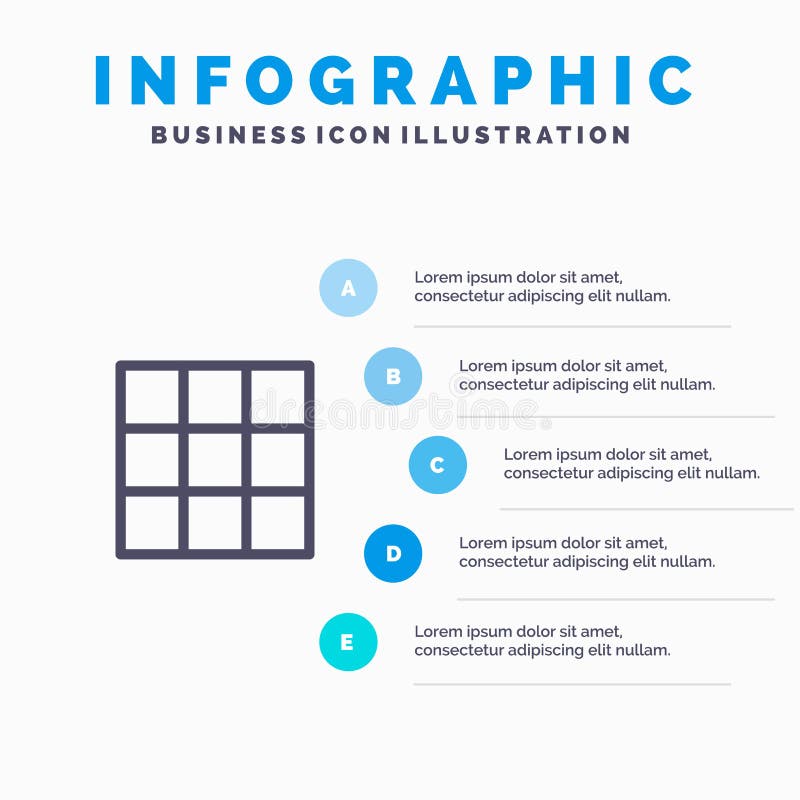 Menu, Ui, Basic Line Icon with 5 Steps Presentation Infographics ...