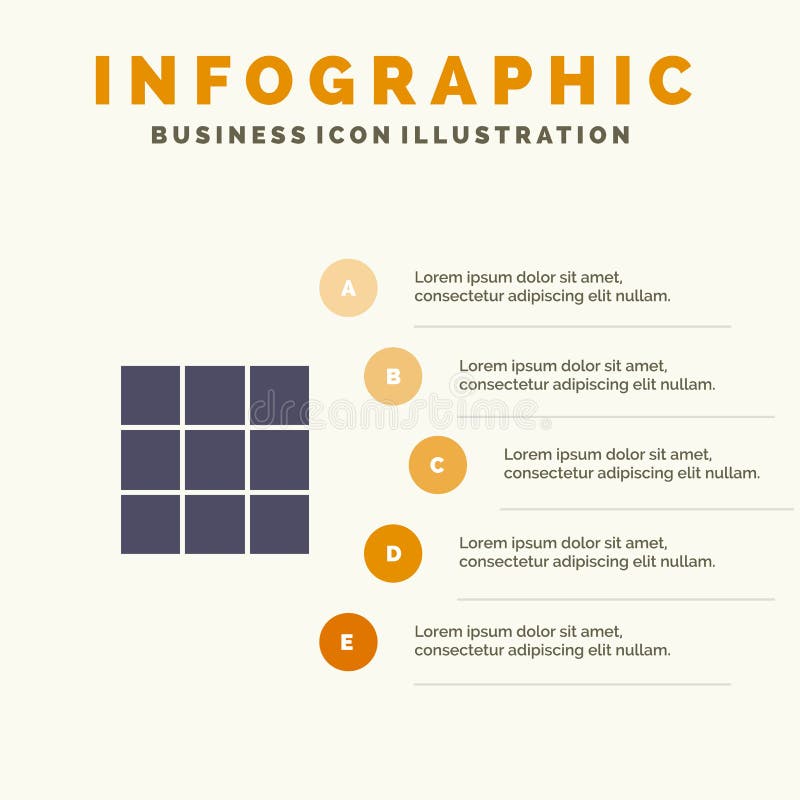 Menu, Ui, Basic Solid Icon Infographics 5 Steps Presentation Background ...