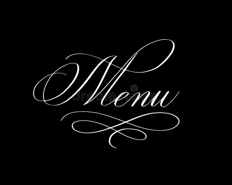 Menu Vector Calligraphy Classy Sleek Pen Design Stock Vector ...
