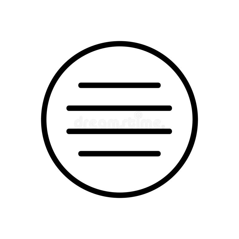 Menu Vector Icon, Outline Style, Isolated on White Background Stock ...