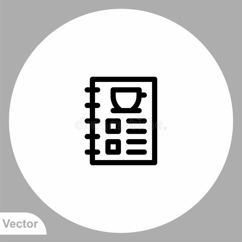 Menu Vector Icon Sign Symbol Stock Vector - Illustration of food ...