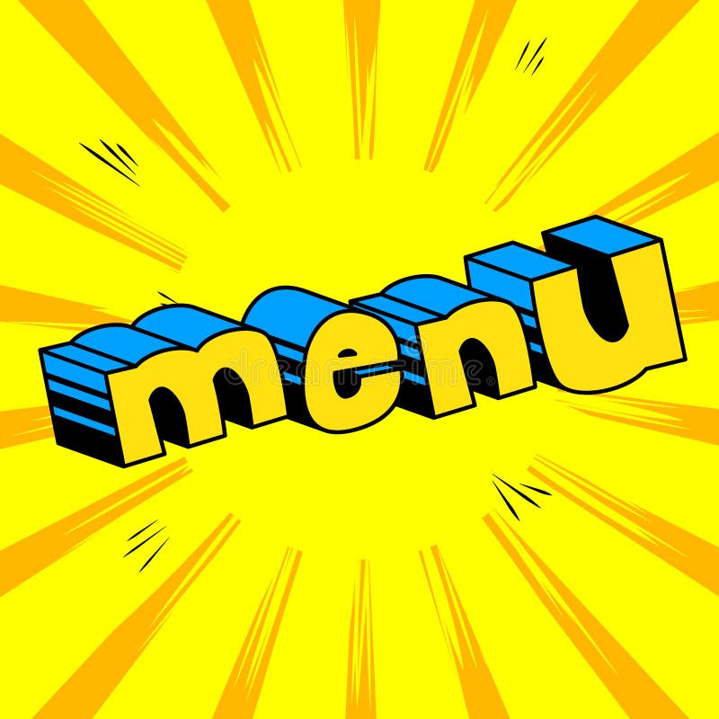 Menu - Vector Illustrated Comic Book Style Phrase. Stock Illustration ...