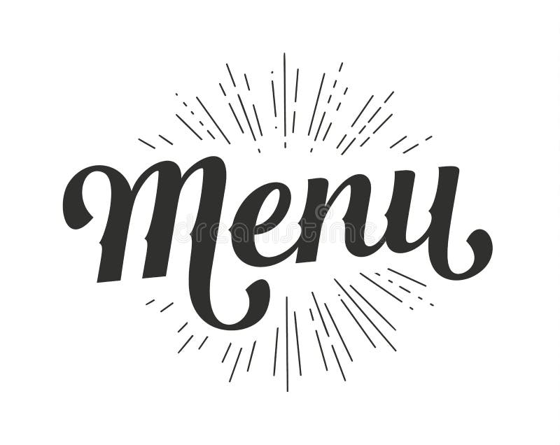 Menu Vector Lettering stock vector. Illustration of lettering - 113433332
