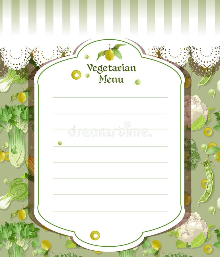 Menu vegetariano illustrazione vettoriale. Illustrazione di alimento ...