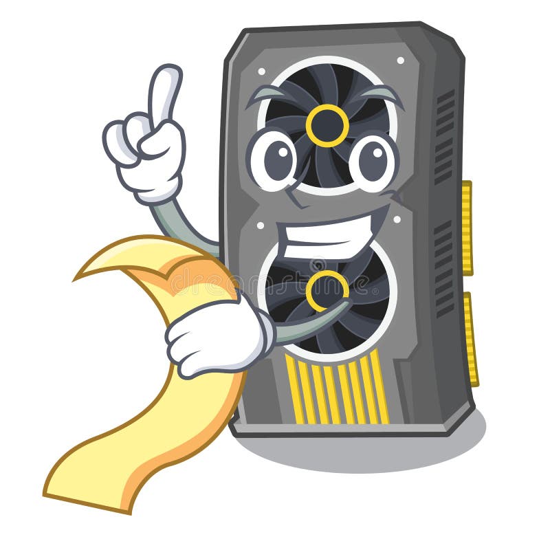 With Menu Video Graphics Card in PC Character Stock Vector ...