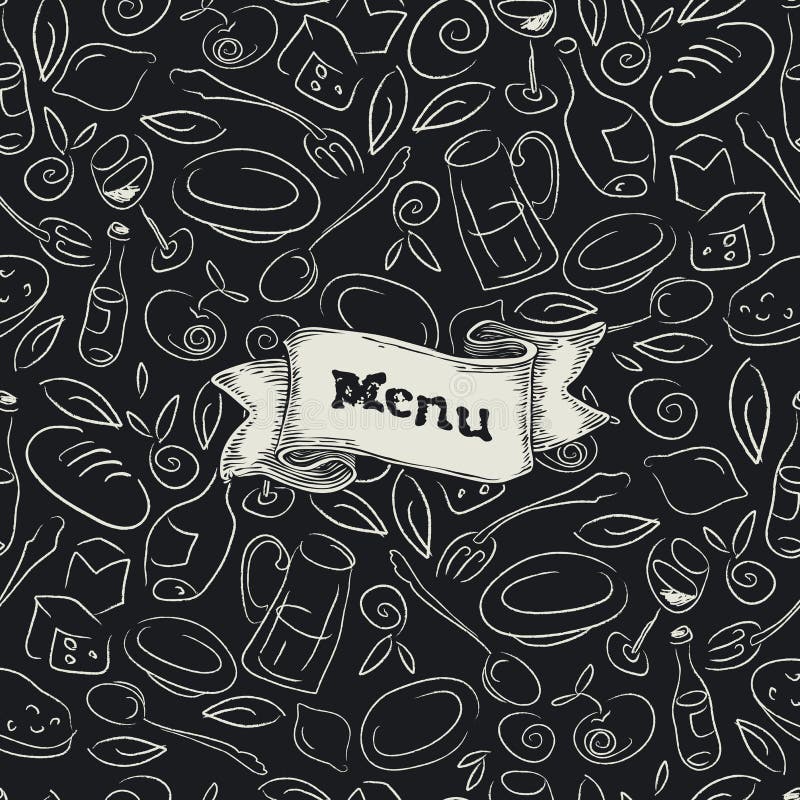 Menu on Vintage Ribbon. Restaurant Menu Template Stock Vector ...