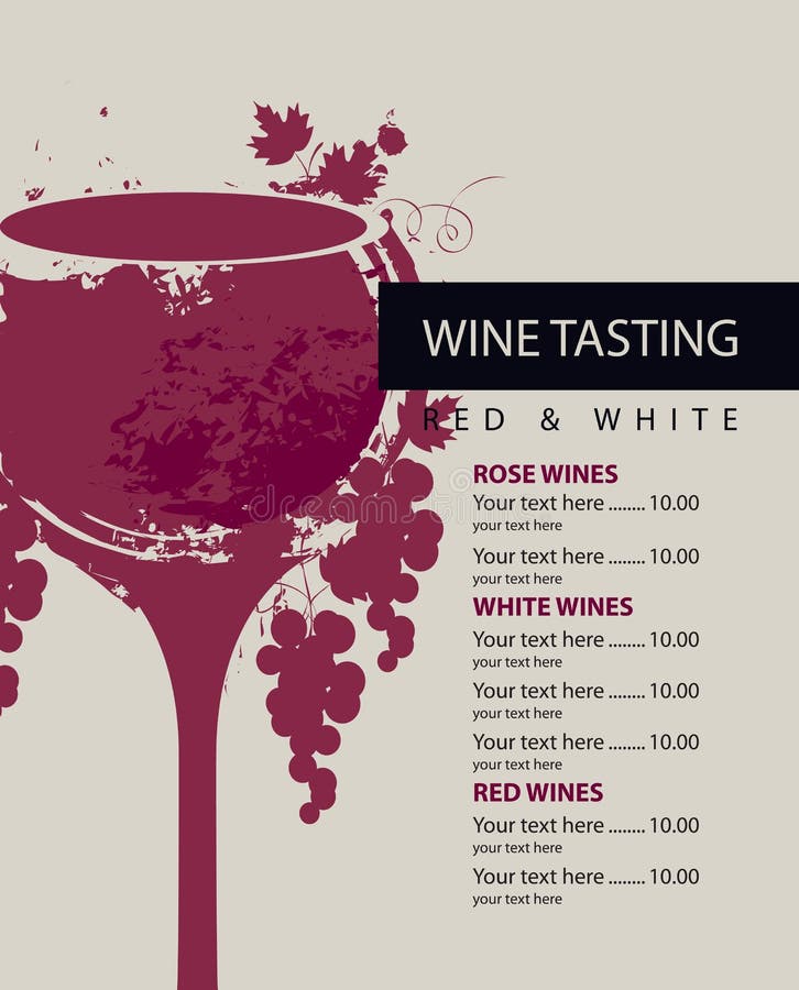 Menu for wine tasting stock vector. Illustration of crop - 70212548