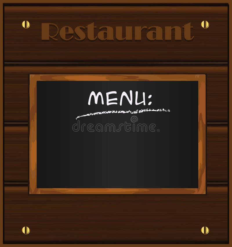 Menu Wood Board with Pastel Color Design Stock Illustration ...