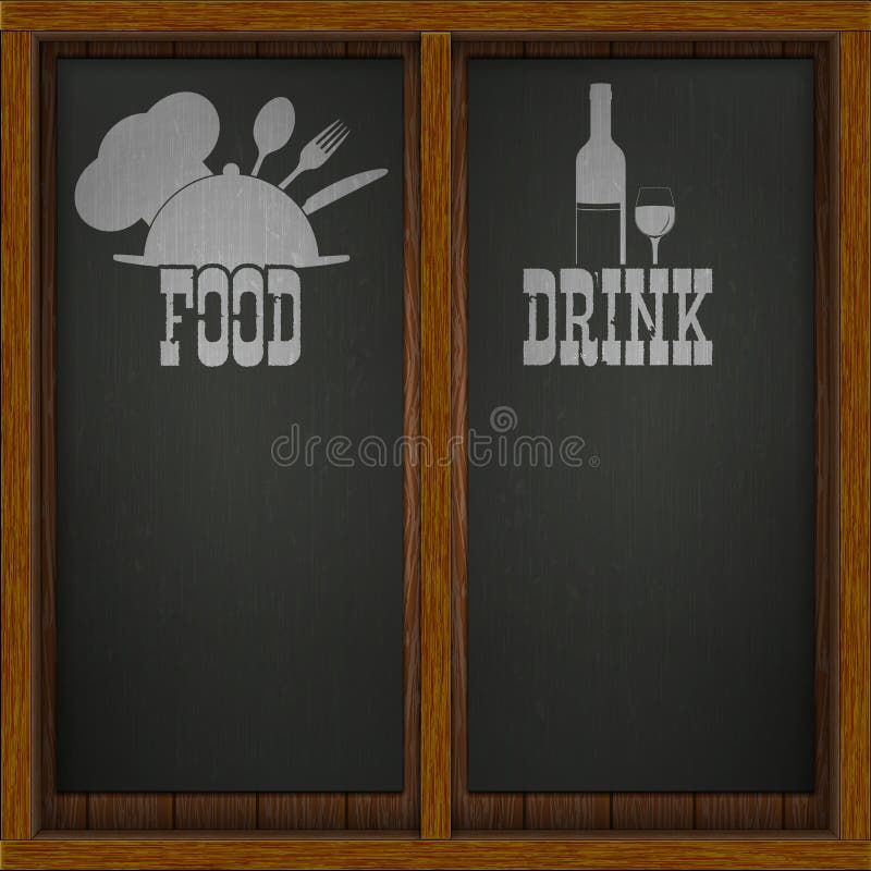 Menu wood board design stock vector. Illustration of nature - 106505221