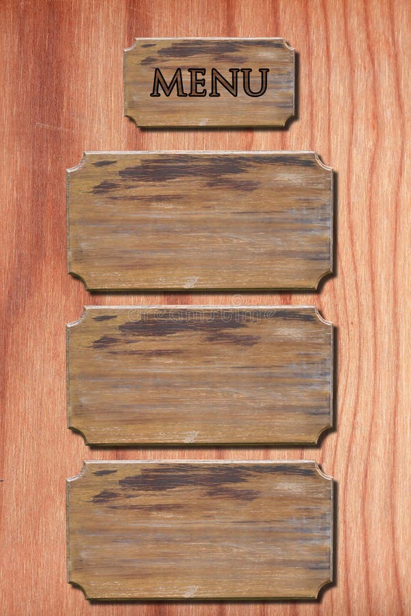 Menu wood on wood wall stock photo. Image of copy, retro - 20415322