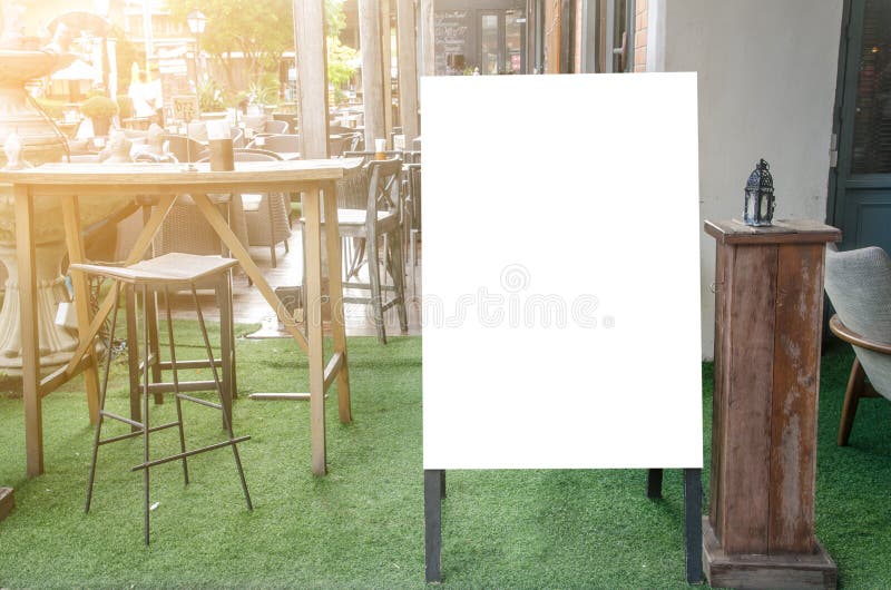 Menu on the Wooden Board in Front of Restaurant Stock Image - Image of ...