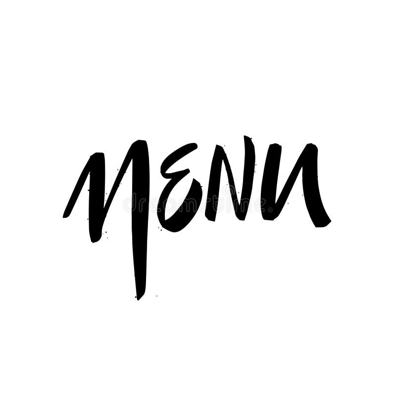 Menu Word Black Color Modern Typography Letter. Stock Vector ...